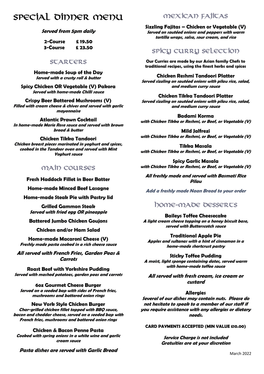 Menus | Stroma Bistro